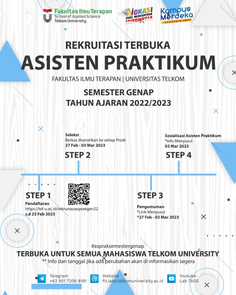 Rekruitasi Asisten Praktikum FIT Tel-U Semester Genap TA 2022/2023 ...